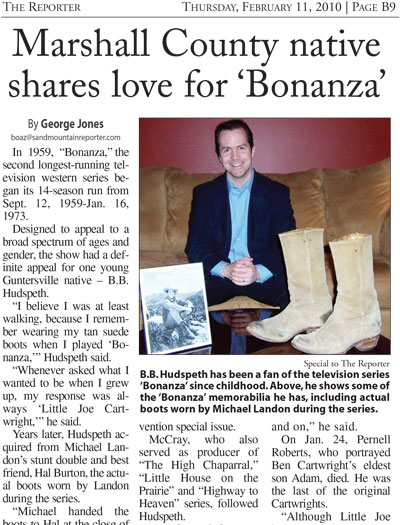 Marshall County native shares love for 'Bonanza' - The B.B. Hudspeth ...